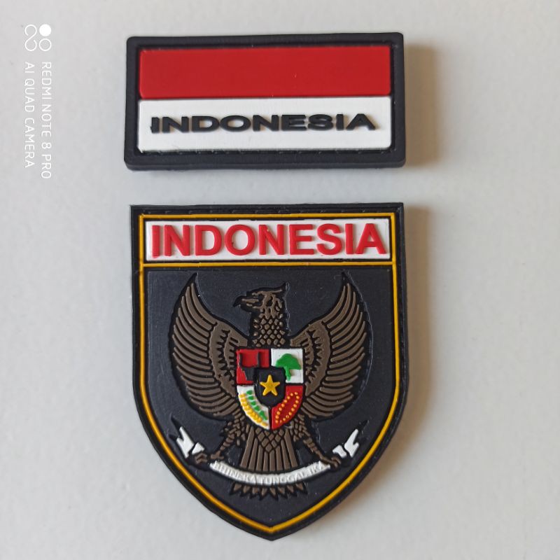 Jual PATCH RUBBER SATU SET TAMENG GARUDA COKLAT DAN BENDERA MERAH PUTIH ...