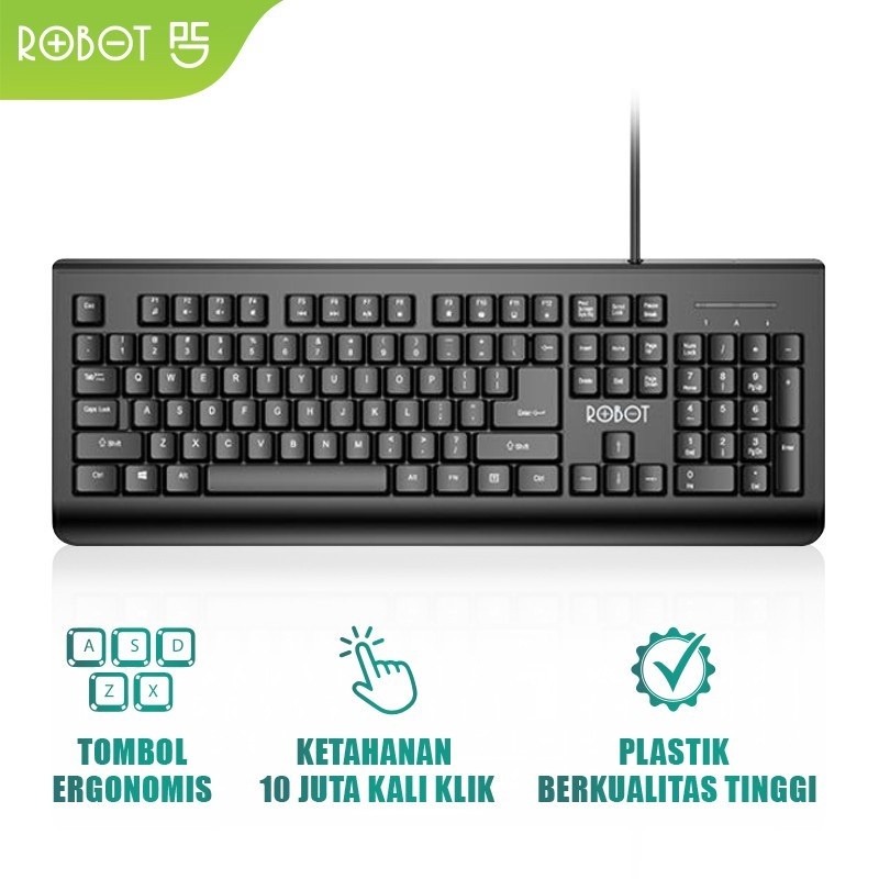 Jual Keyboard USB Multimedia Ergonomis Robot RK20 Original | Shopee ...