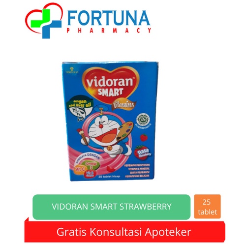 Jual Vidoran Smart Strawberry Tablet Hisap isi 25's | Shopee Indonesia