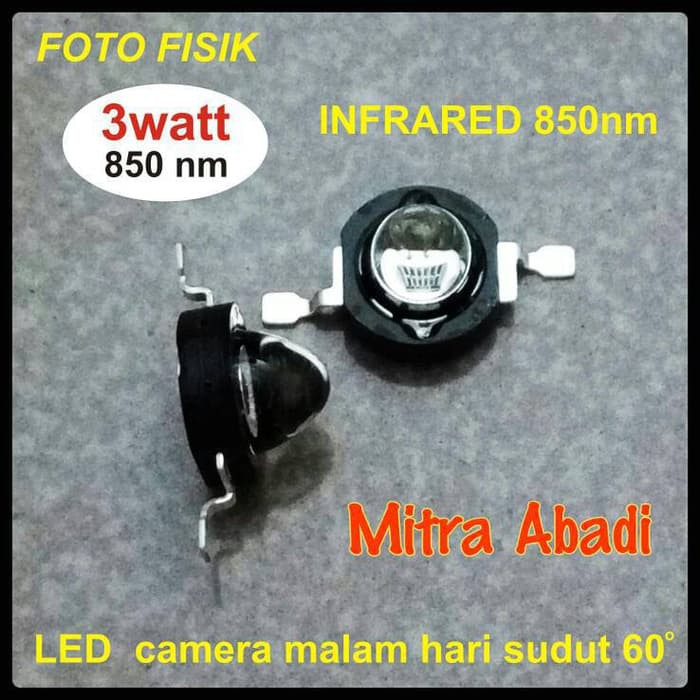 Jual Dijual HPL 3 Watt INFRARED Epiled 850 NM 60 Derajat High Power LED ...