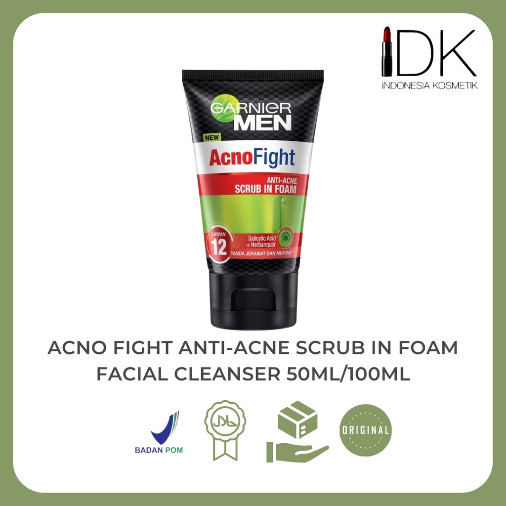 Jual Garnier Men Acno Fight Anti Acne Scrub In Foam 50/100Ml | Shopee Indonesia