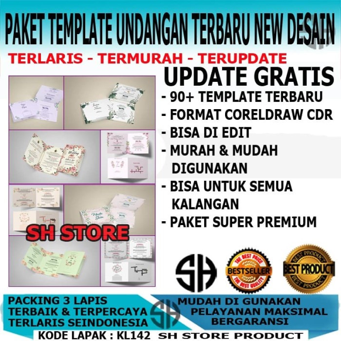 Jual Paket Template Desain Undangan Pernikahan Wedding Model Baru CDR ...