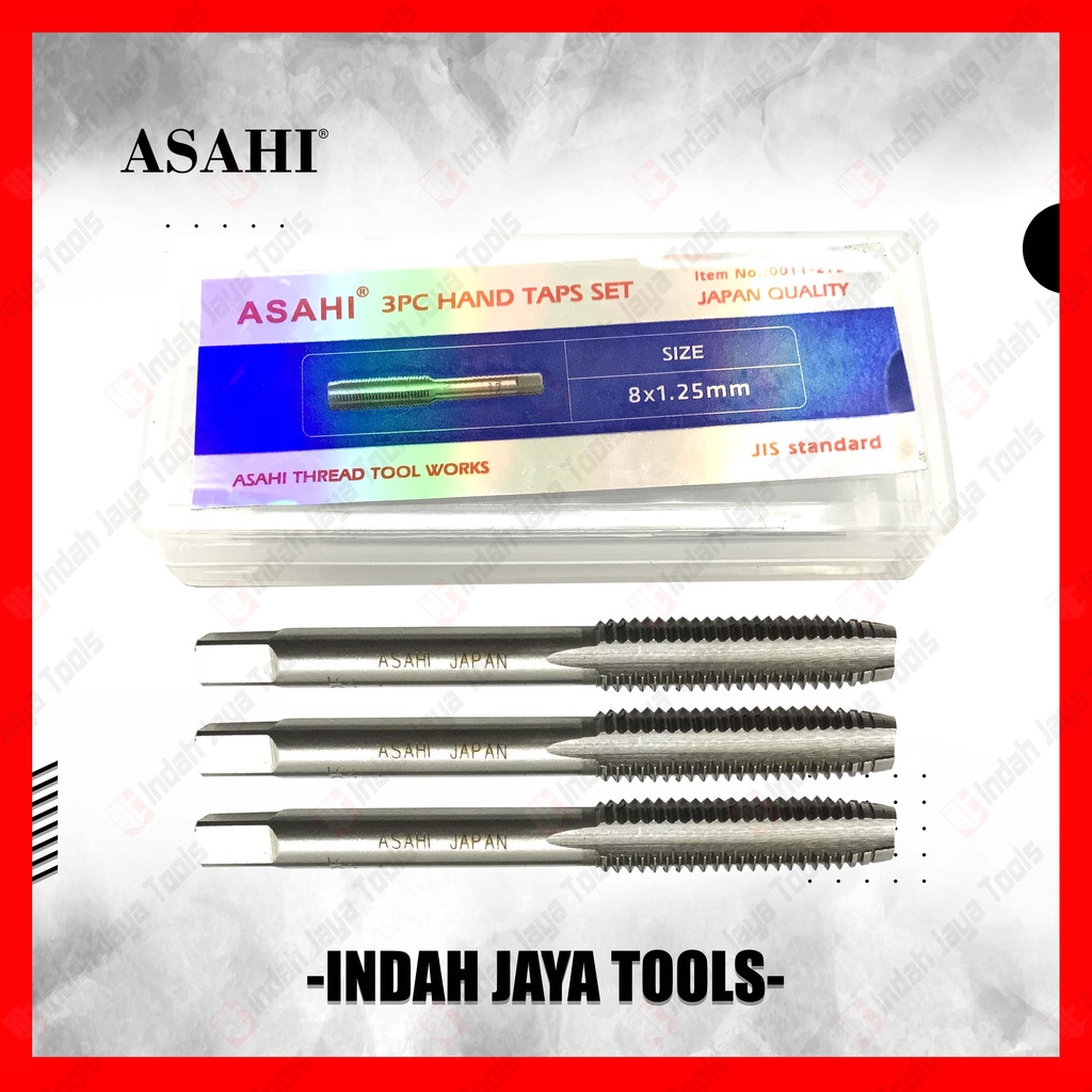 Jual ASAHI Hand Tap M8 x 1.25 - Mata Tap 8 x 1.25 isi 3 Pcs | Shopee ...