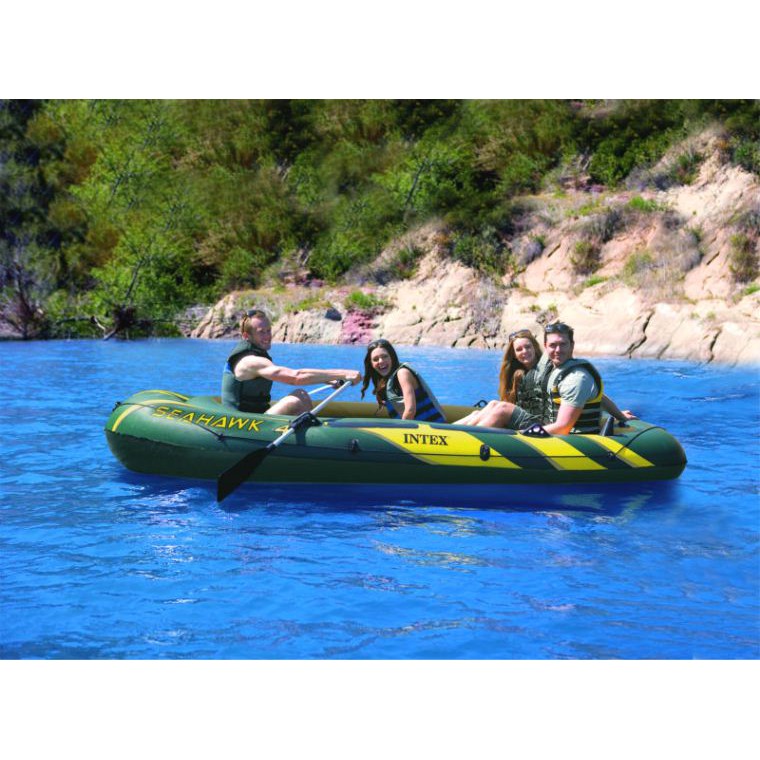 Jual Perahu Karet Seahawk 4 Boat Set With Oars And Air Pump - INTEX ...