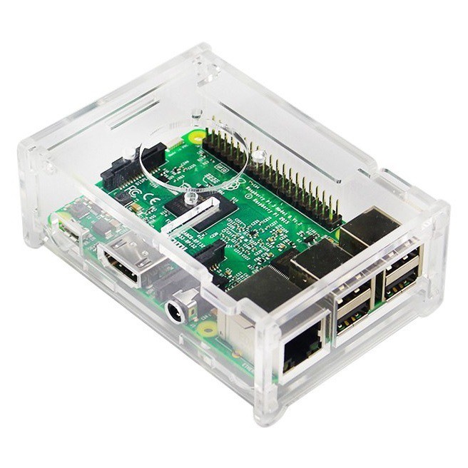 Jual Raspberry PI 3B Transparent Acrylic Case Cover Shell Enclosure Box ...