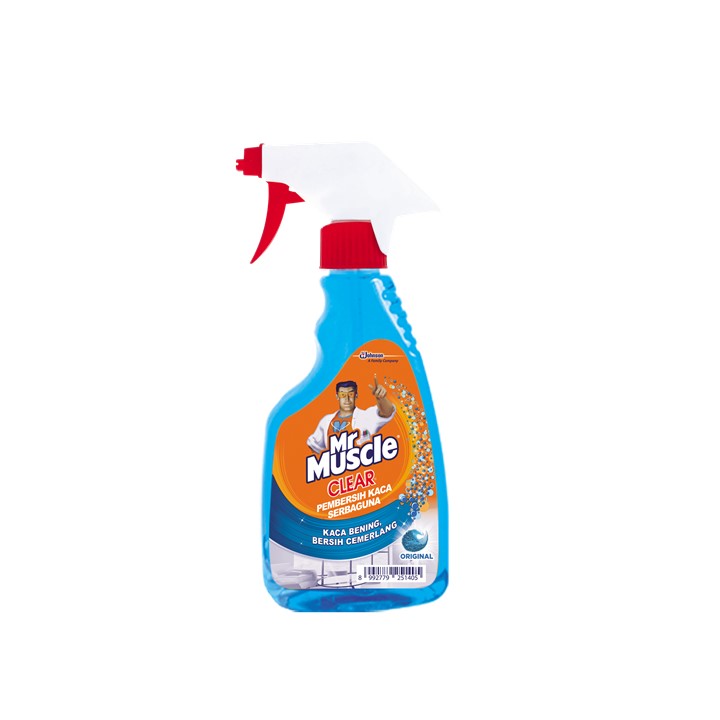 Jual Mr. Muscle Clear Glass Liqiuid Blue Spray 500 mL + Mr. Muscle ...