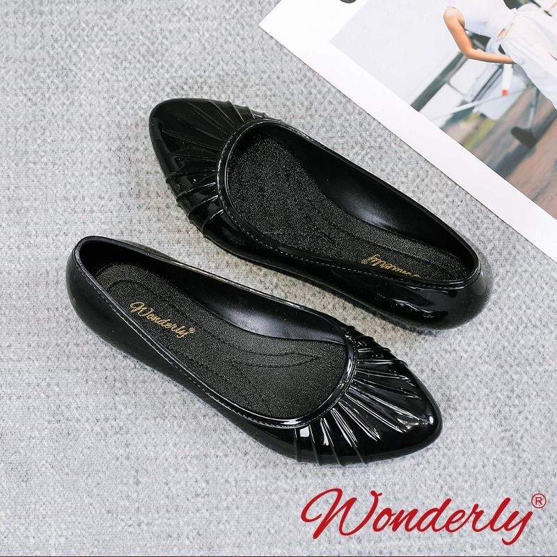 Jual L595 [WONDERLY] Flat Shoes Jelly Wanita Sepatu Kantor Karet Sepatu ...
