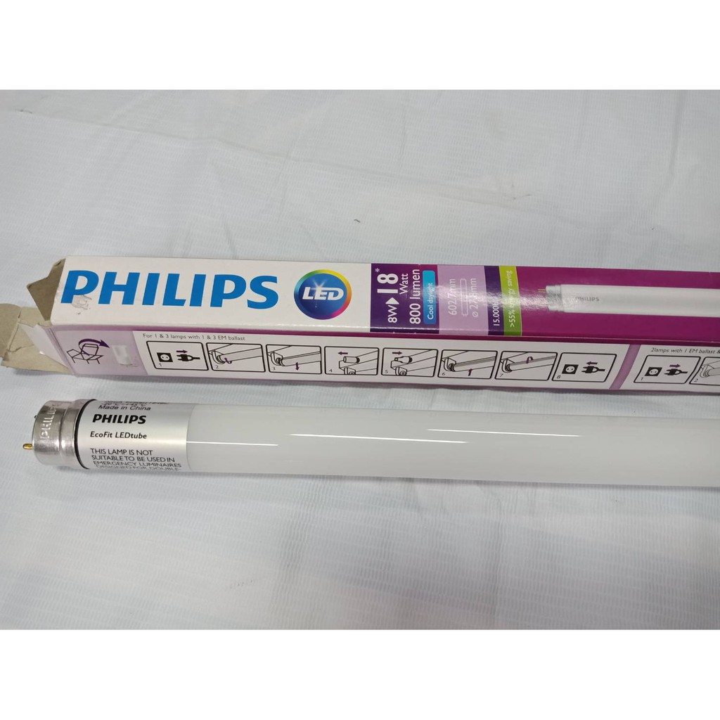 Jual LAMPU PHILIPS TL LED TUBE ECOFIT 8W HANYA BISA MENGGUNAKAN GOSEND ...