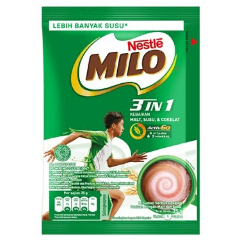 Jual Milo Nestle Activ-Go 3 In 1 35 gram 10 Sachet | Shopee Indonesia