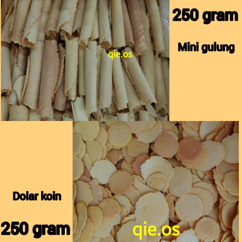 Jual kue semprong gulung mini dan dolar koin 250 gram | Shopee Indonesia