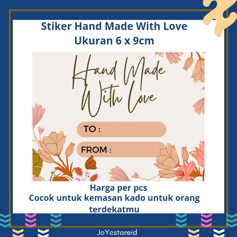 Jual Stiker Hand Made with Love | Stiker | Label Kemasan | Label ...