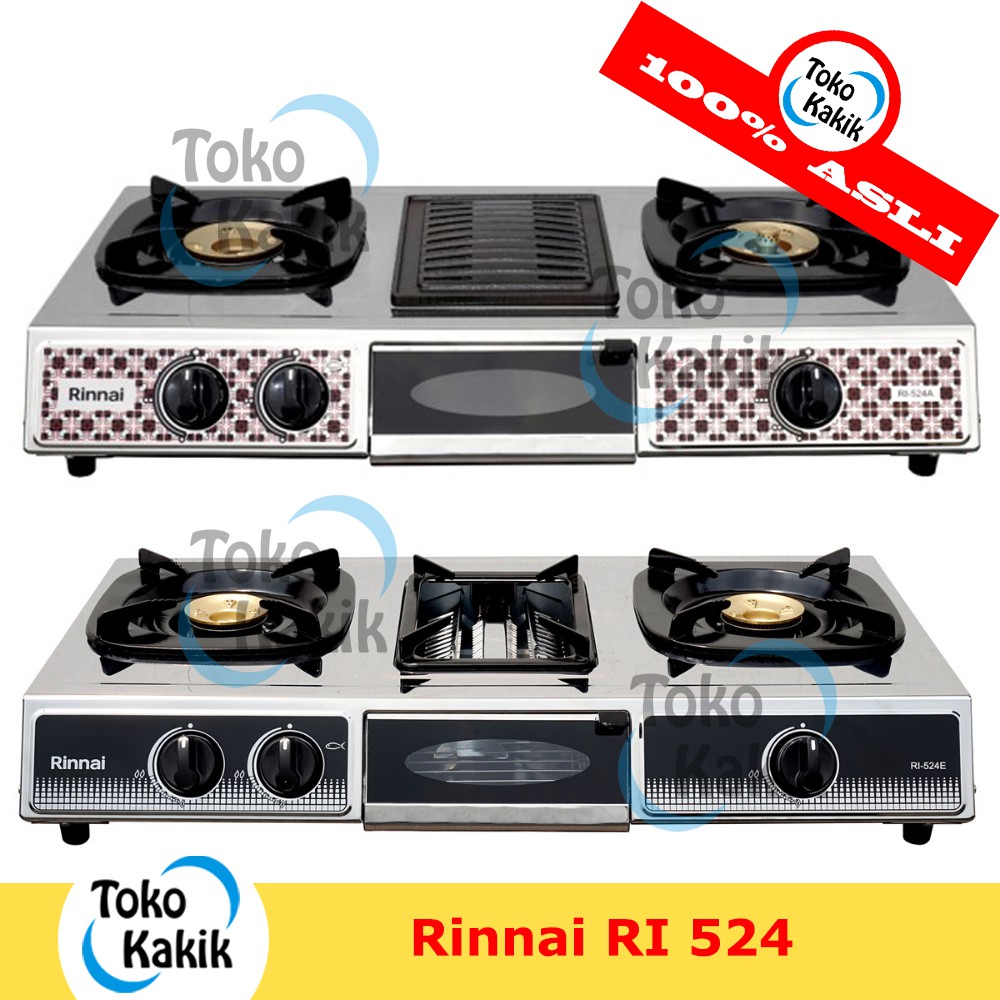 Jual Rinnai Kompor Gas 2 Tungku Grill Panggang RI 524E 524A | Shopee ...