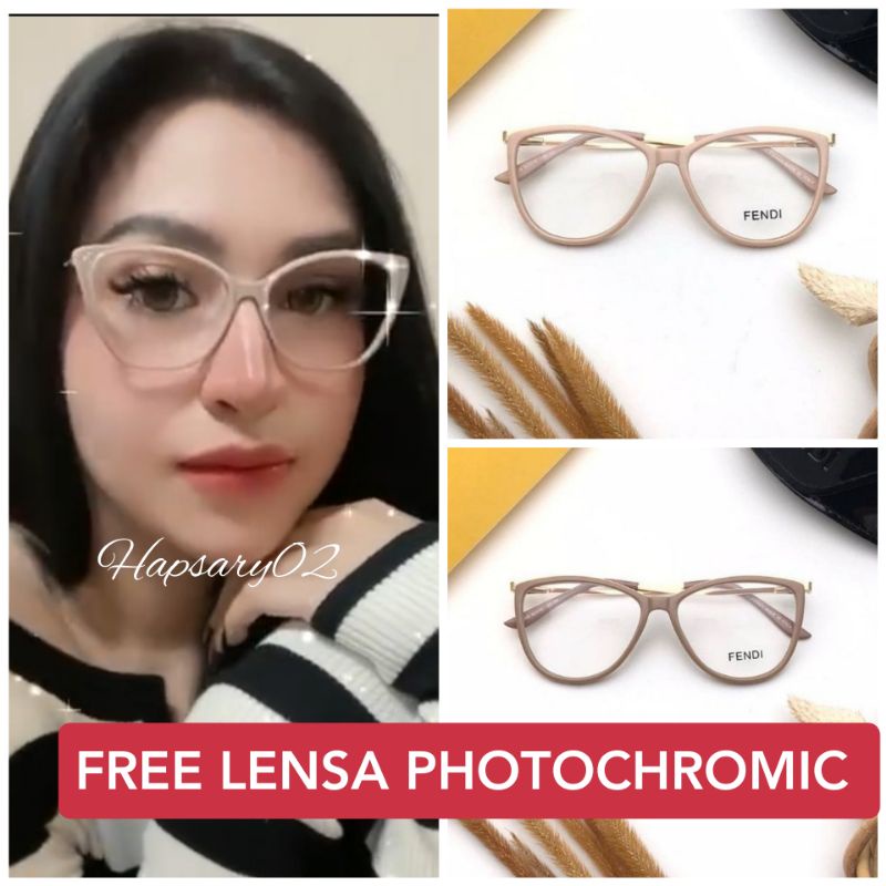 Jual frame kacamata wanita cat eye Kacamata Photochromic | Shopee Indonesia