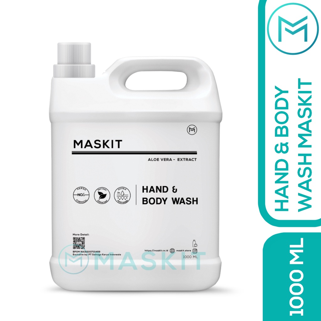 Jual Hand & Body Wash Sabun Mandi Cair Maskit Natural 1000ml | Shopee ...
