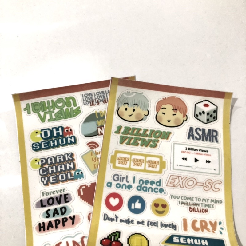 Jual EXO SC 1 billion views stickers sheet by kulkit | Shopee Indonesia