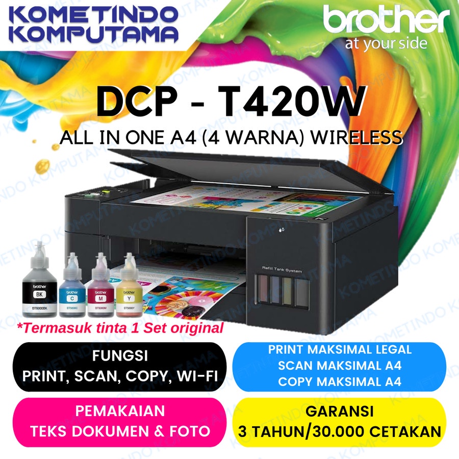 Jual T420W Brother Printer Ink Tank DCP-T420W Print Scan Copy Wi-Fi ...
