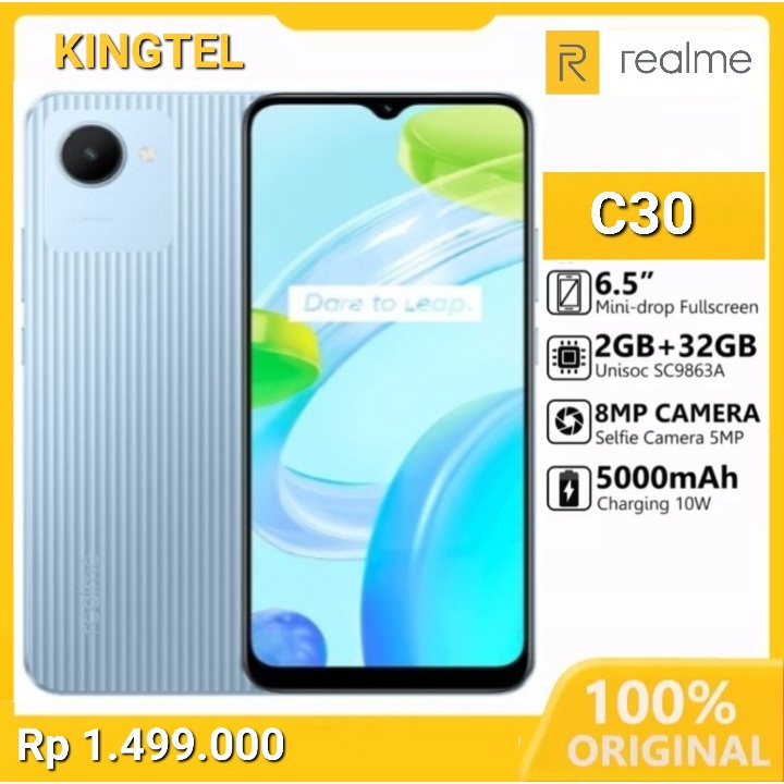 Jual REALME C30 BLUE RAM 2GB/32GB RESMI | Shopee Indonesia