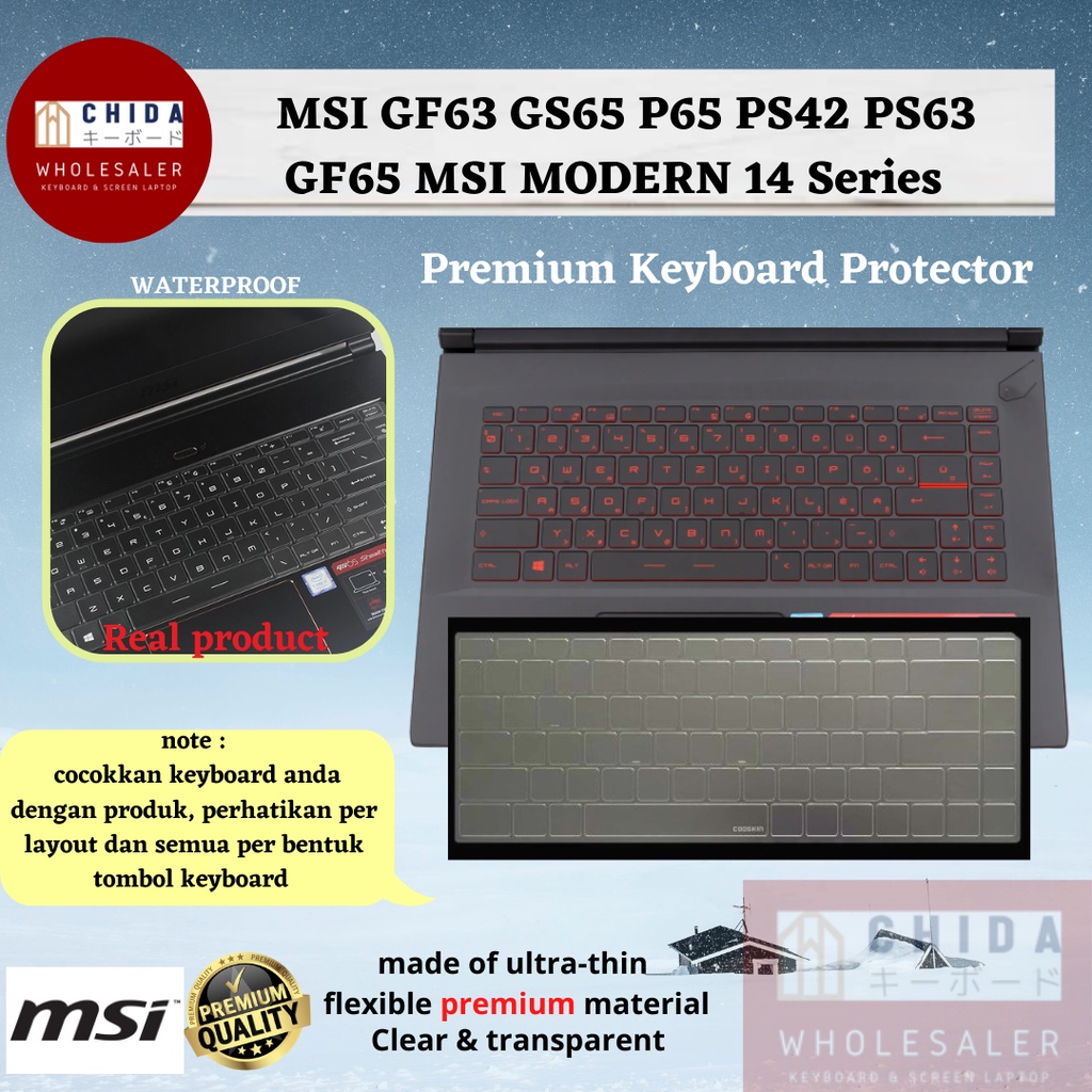 Jual Keyboard Protector MSI GF63 GS65 P65 PS42 PS63 GF65 MSI MODERN 14 ...