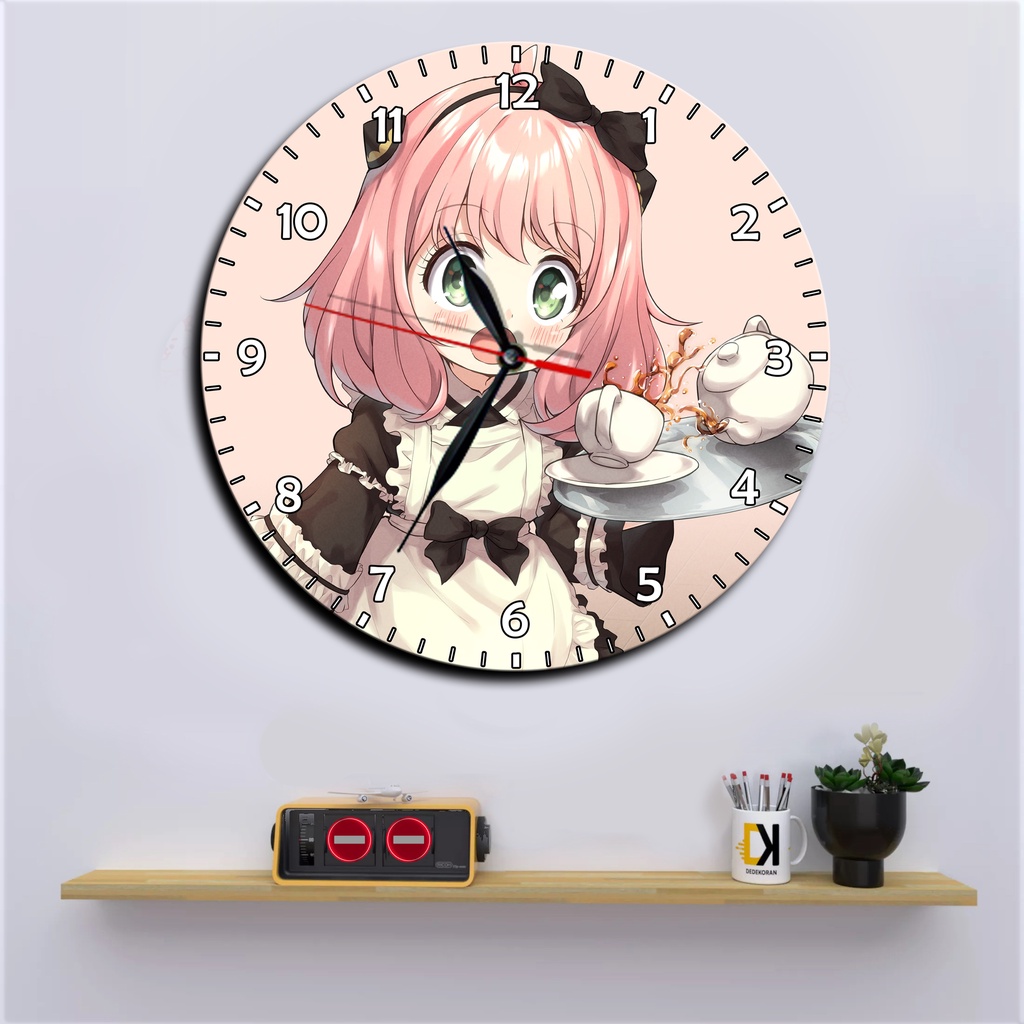 Jual Jam Dinding Kayu Bulat Anime SPY X Family dekorasiku | Shopee ...