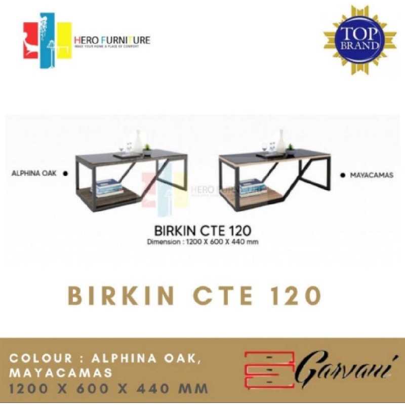 Jual Meja Tamu / Coffee Table BIRKIN CTE 120 - Hero Furniture | Shopee ...