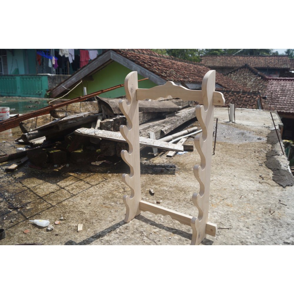 Jual stand katana dinding 3 tingkat natural | Shopee Indonesia