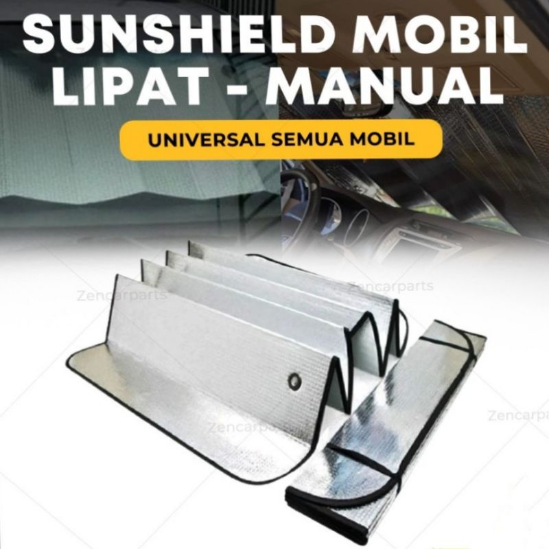 Jual SUN SHIELD LIPAT ALUMINIUM PENAHAN PANAS KACA DEPAN MOBIL | Shopee ...
