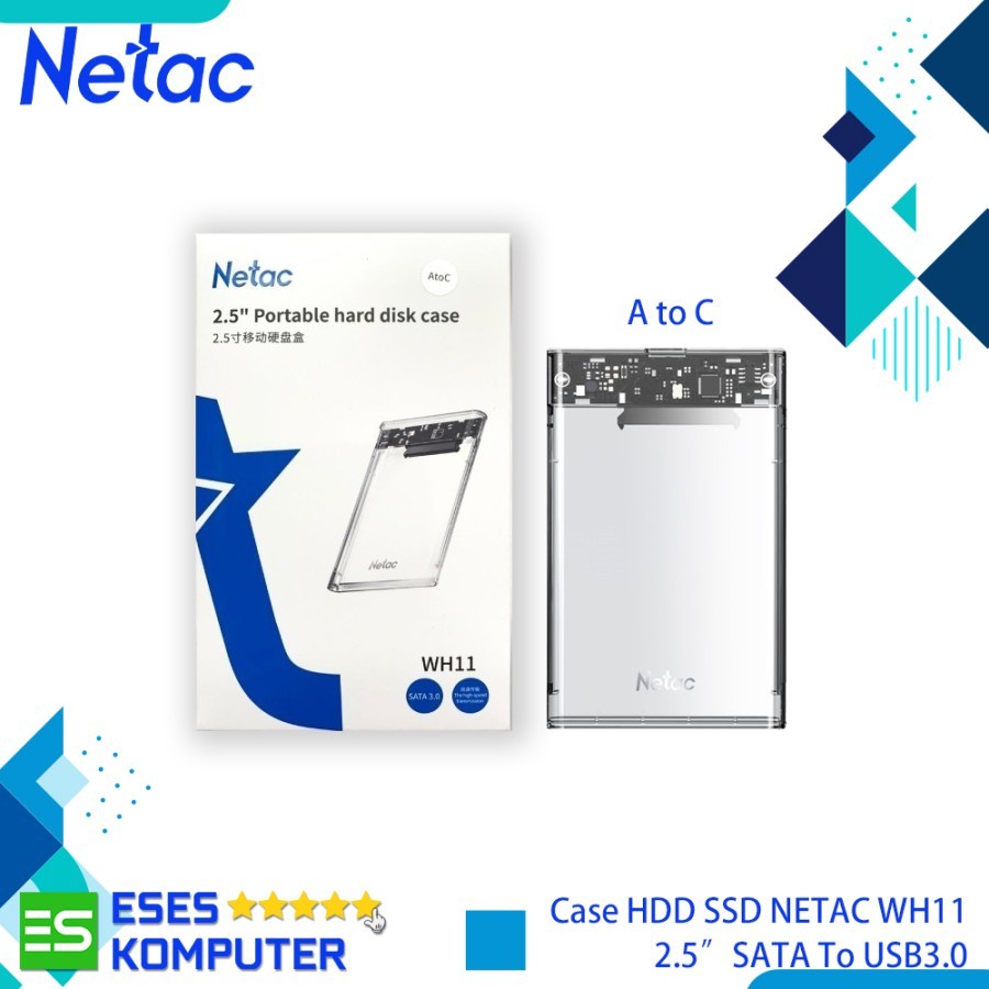 Jual External Case HDD SSD Netac WH11 2.5" SATA to USB3.0 Enclosure ...