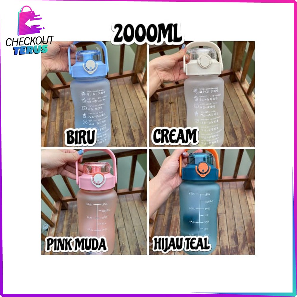 Jual CT C304 C305 Botol Minum Motivasi 2 Liter BPA FREE Botol Jumbo 2000ml Botol Air Minum ...