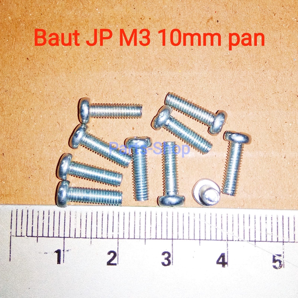 Jual 10pcs Baut M3 10mm Pan Mach Screw Baud M 3 3mm x 10 mm 3x10mm ...