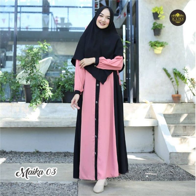 Jual Maika Gamis Syari Set Jilbab | Gamis Fashion Muslim Wanita Terbaru | Shopee Indonesia