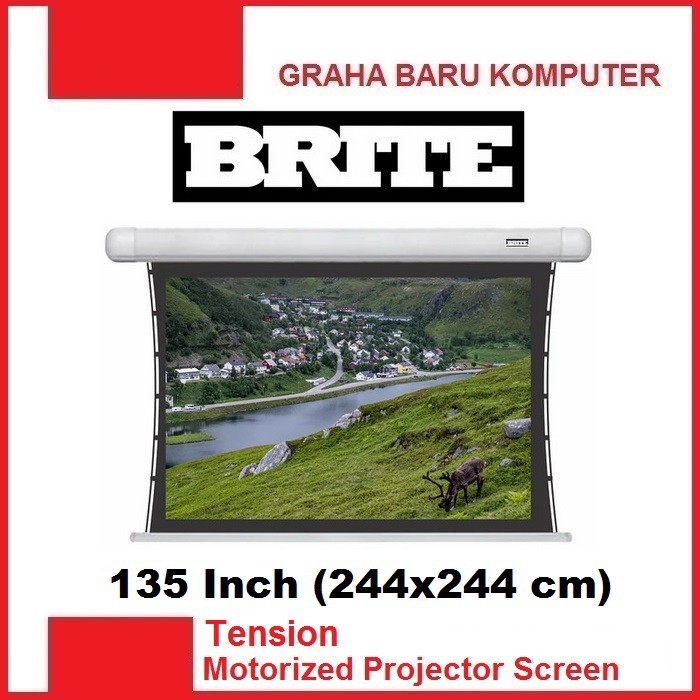 Jual Brite Tension TMR-2424 Motorized Projector Screen 135 Inch Layar ...
