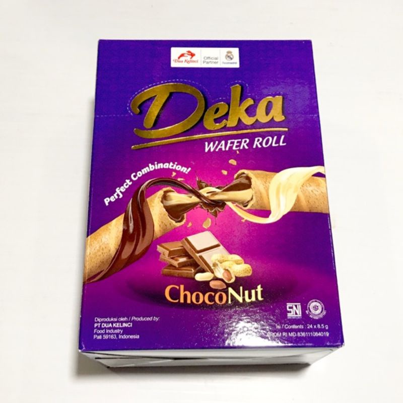 Jual DEKA WAFER ROLL CHOCONUT BOX ISI 24 PCS AYES TOSERBA | Shopee ...