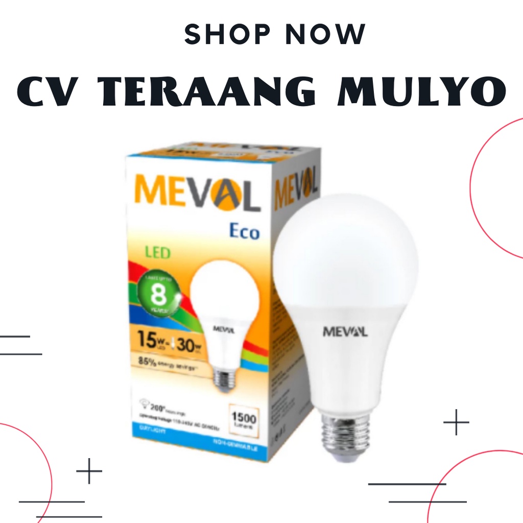 Jual Lampu Led 15 Watt 6000K Putih Meval Eco | Shopee Indonesia