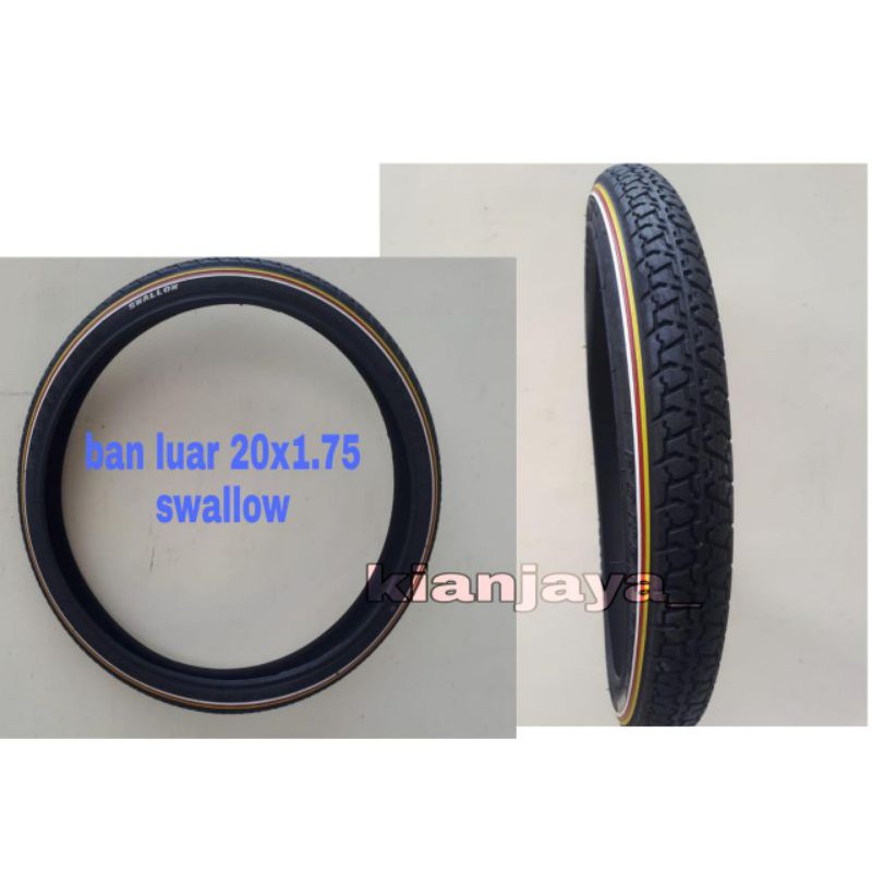 Jual ban luar sepeda 20 x 1.75 swallow (warna hitam) | Shopee Indonesia