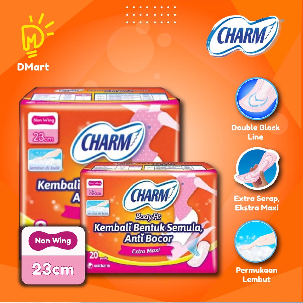 Jual Charm Body Fit Wing Non Wing 23 cm isi 8 10 20 28 30 pads Charm ...