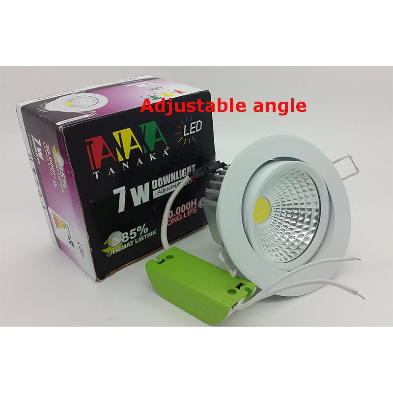 Jual Lampu Ceiling Downlight LED COB 7 watt Adjustable ( Cahaya Putih ) | Shopee Indonesia