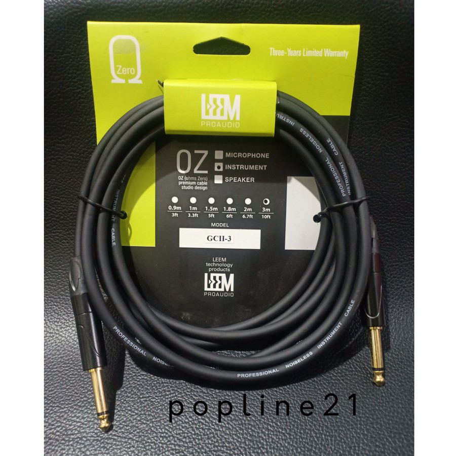 Jual Kabel Jack Gitar Instrument LEEM Pro Audio GCII-3 / Cable LEEM 3M | Shopee Indonesia