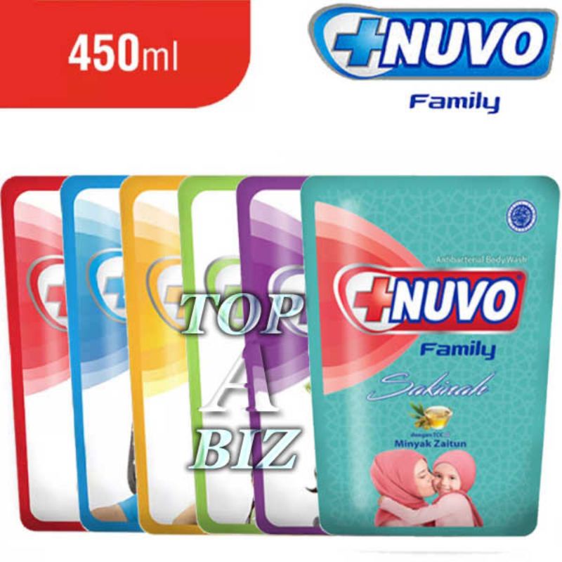 Jual Nuvo Body Wash Pouch 400ml - Sabun Mandi Cair Anti Bakteri - Red ...