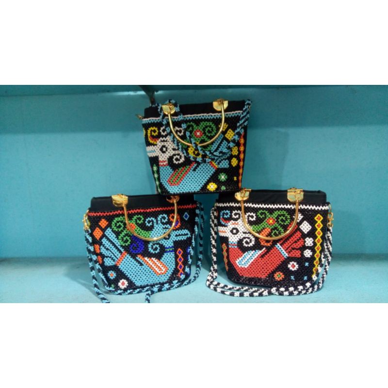 Jual tas manik etnik dayak kalimantan motif burung enggang | Shopee ...