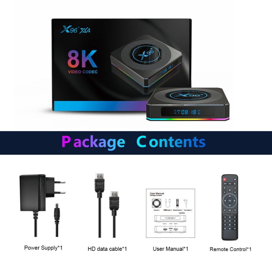 Jual Tjbox Android Tv Box X96 X4 RAM 4GB/ ROM 64GB Amlogic S905X4 Android 11 USB3.0 8K | Shopee ...
