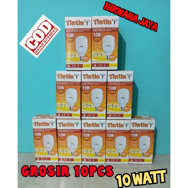 Jual Lampu Bohlam Led Capsule TINTIN 10W PAKET 10PCS | Shopee Indonesia
