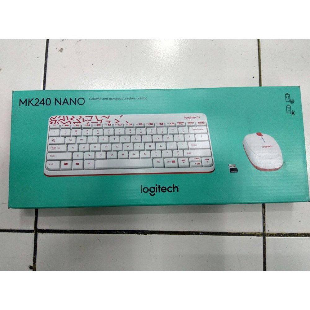 Jual LOGITECH WIRELESS KEYBOARD + MOUSE MK240 NANO ORIGINAL 100% ...