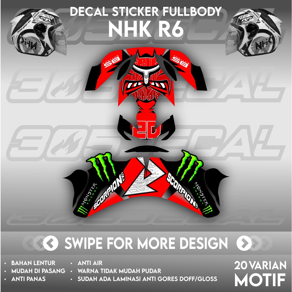 Jual Sticker decal helm NHK R6 motif Fabio Quartaro | decal helm ...