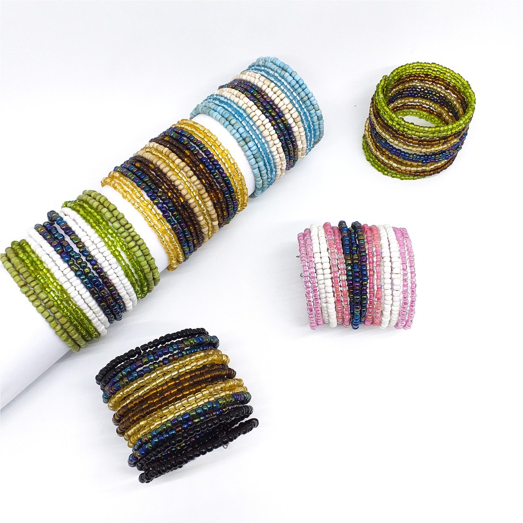 Jual Gelang Kawat Manik Monte Etnik Handmade Wire-Roll Style (Premium ...