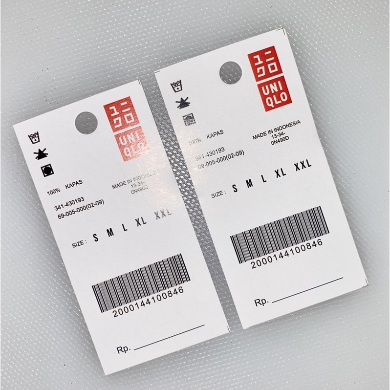 Jual HANGTAG UNIQLO // CUSTOM HANGTAG 4x8cm // CETAK HANGTAG UNIQLO ...