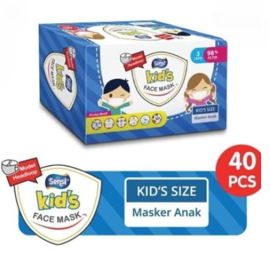 Jual Sensi Masker Kids Face Mask ( Kotak Biru ) | Shopee Indonesia