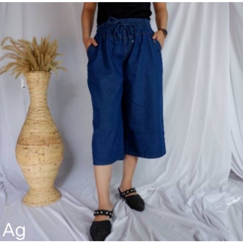 Jual Kulot Jeans 7/8 Kulot Jeans 3/4 Celana Kulot Jeans Wanita Jumbo ...