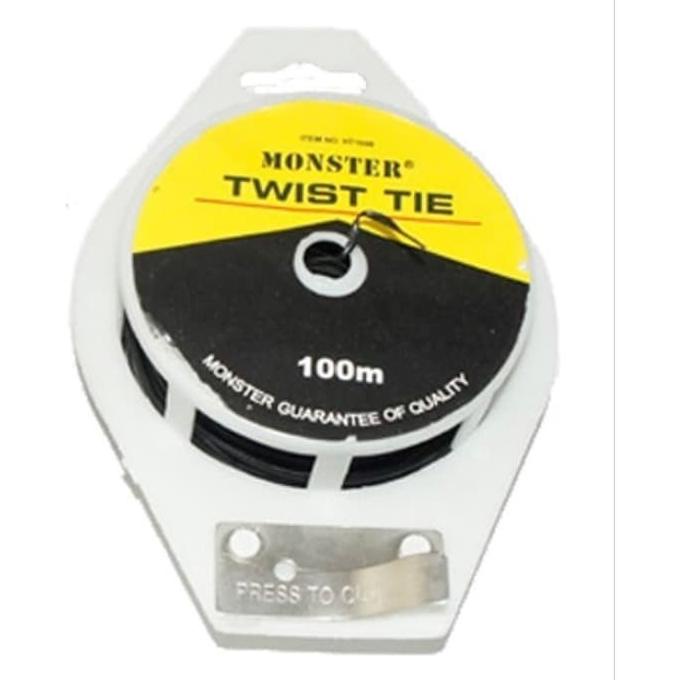 Jual Kabel Twist Tie 100 Meter Monster - Black | Shopee Indonesia
