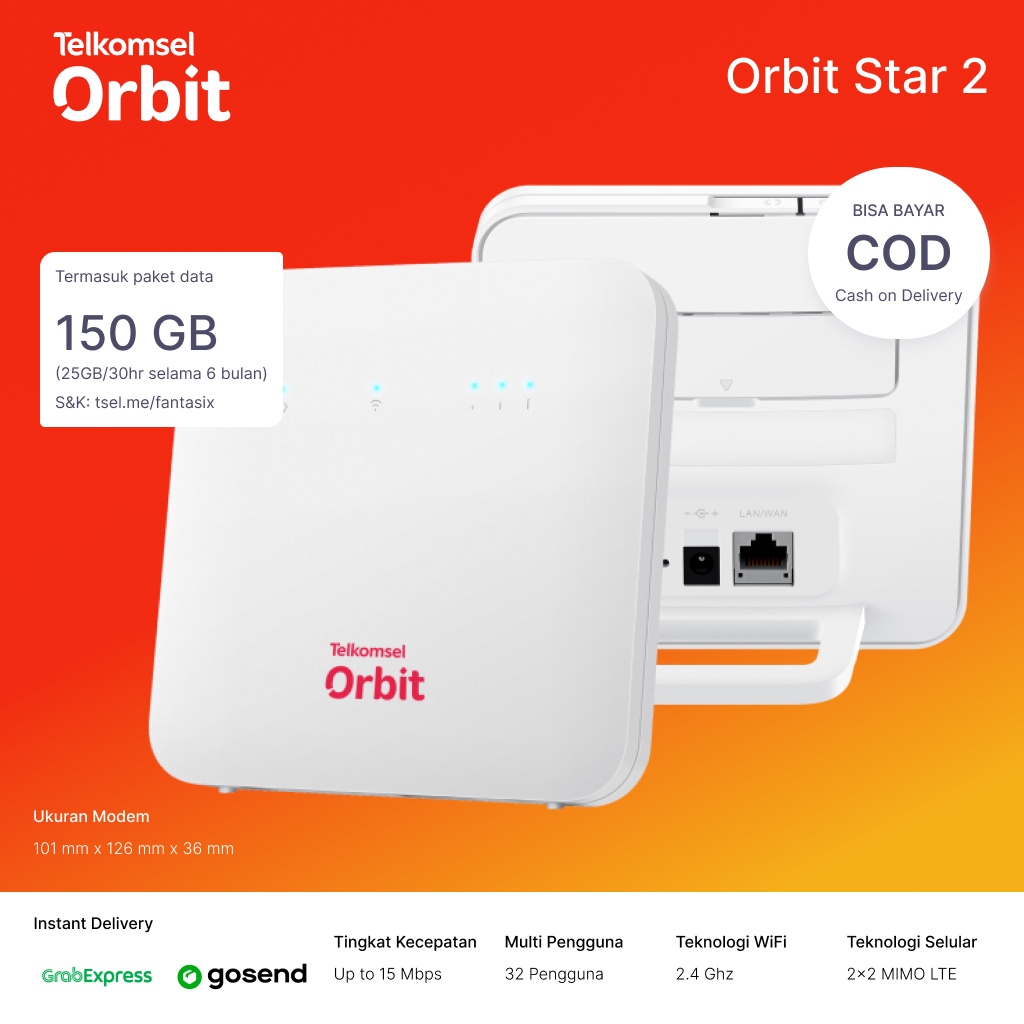 Jual Modem Wifi Home Router 4G Telkomsel Orbit Star 2 Huawei B312 ...
