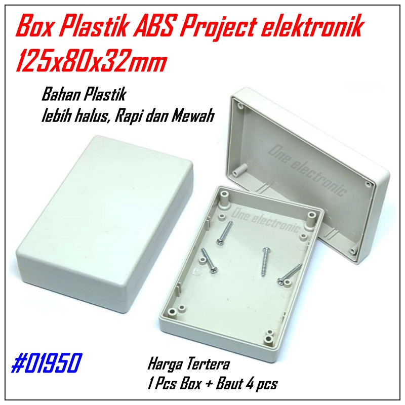 Jual Box Case Project electronic 125x80x32mm Kotak Casing Plastik ABS ...
